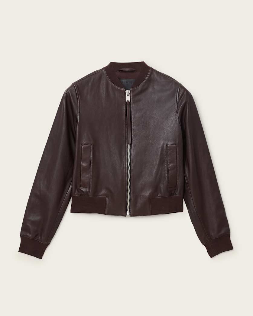 Orten Leather Bomber Jacket OXBLOOD RED | ALLSAINTS US